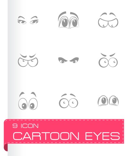Cartoon eyes comic watching eye funny facial Vector Image