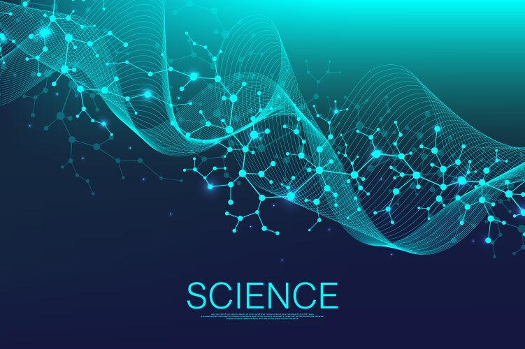 Science template abstract background with a dna Vector Image