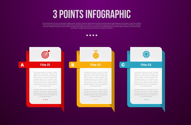 3 points or step process infographic Royalty Free Vector