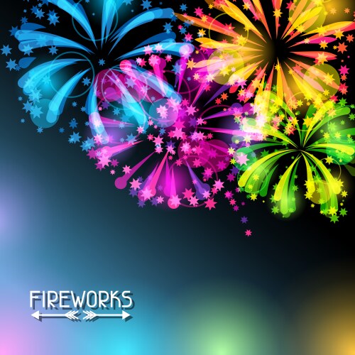 Fireworks sparkling background Royalty Free Vector Image