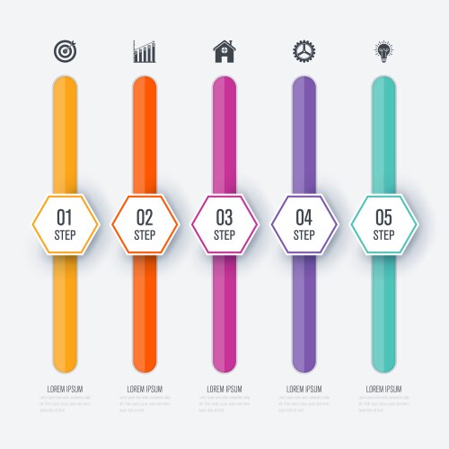 Five steps line infographic puzzle template Vector Image