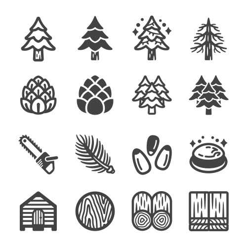 Pine cone flat line icon pinecone sign thin Vector Image