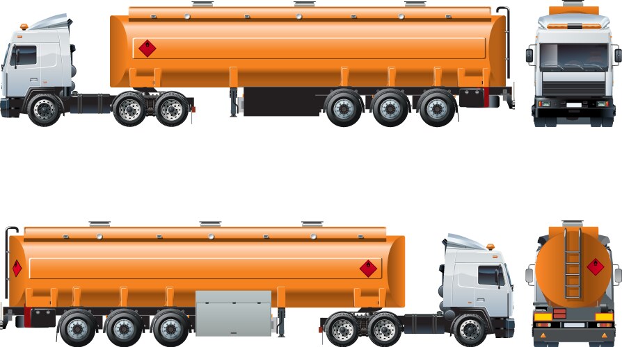 Realistic tanker truck template isolated Vector Image