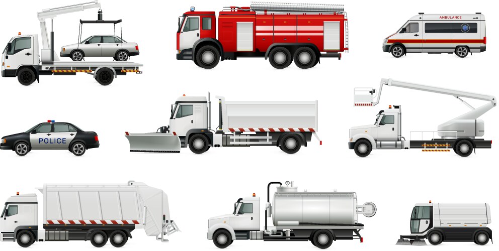 Bus realistic set Royalty Free Vector Image - VectorStock