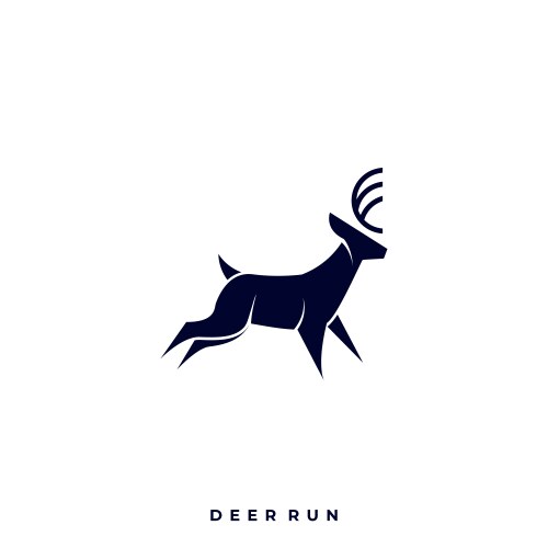 Deer emblem design isolated on white background Vector Image