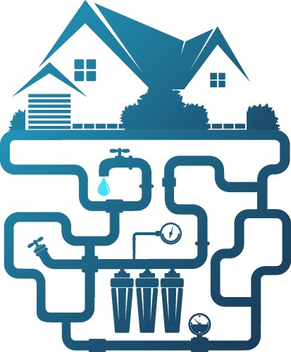 Installation repair and maintenance water Vector Image