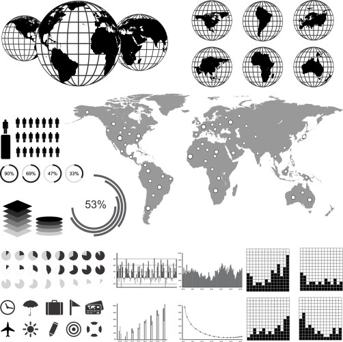 Map scales graphics for measuring distances Vector Image