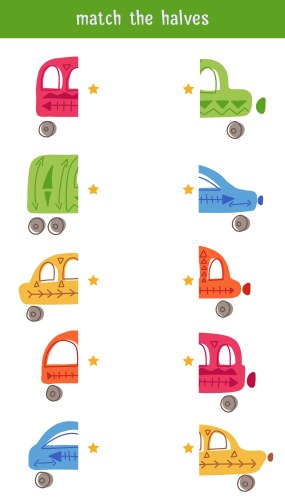 Educational children game matching for kids Vector Image