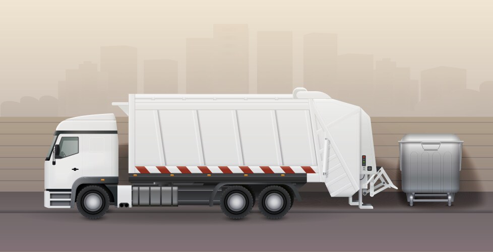 Garbage truck isometric Royalty Free Vector Image