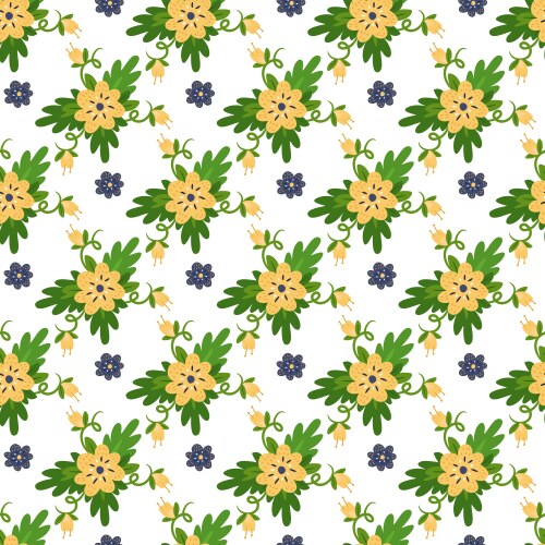 Free color hand drawn small flowers pattern Vector Image