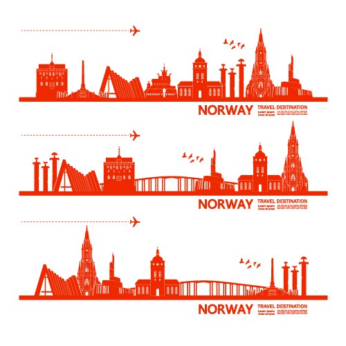Norway travel destination Royalty Free Vector Image