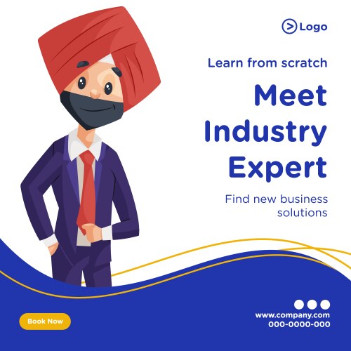 Banner design learn from scratch Royalty Free Vector Image