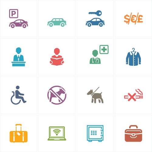 Travel linear icons set Royalty Free Vector Image
