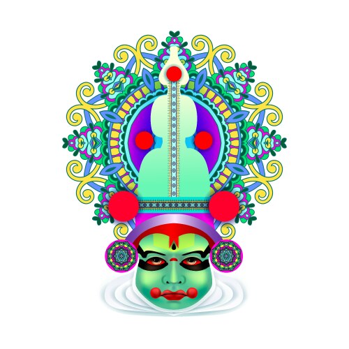 Colorful kathakali face Royalty Free Vector Image