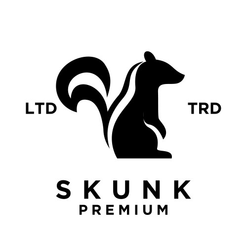 Skunk black white silhouette logo icon design Vector Image