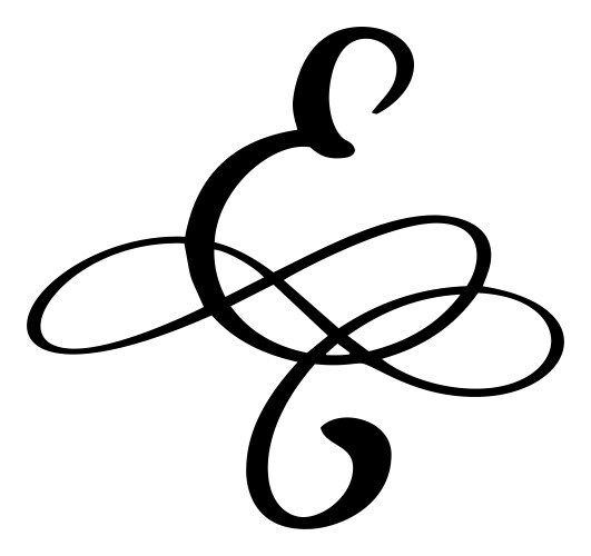 Hand drawn calligraphy letter e script Royalty Free Vector