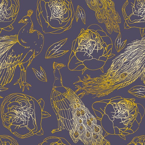 Golden Peacock Vector Images (over 570)