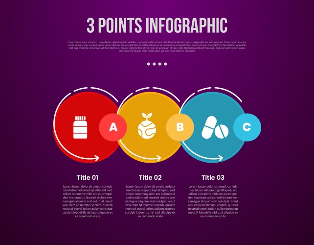 3 points or step process infographic Royalty Free Vector