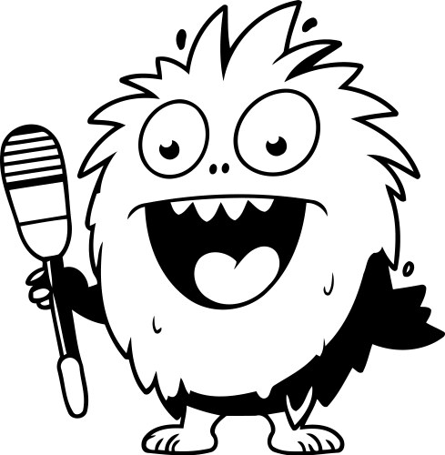 Cartoon monster with emotions isolated on white Vector Image