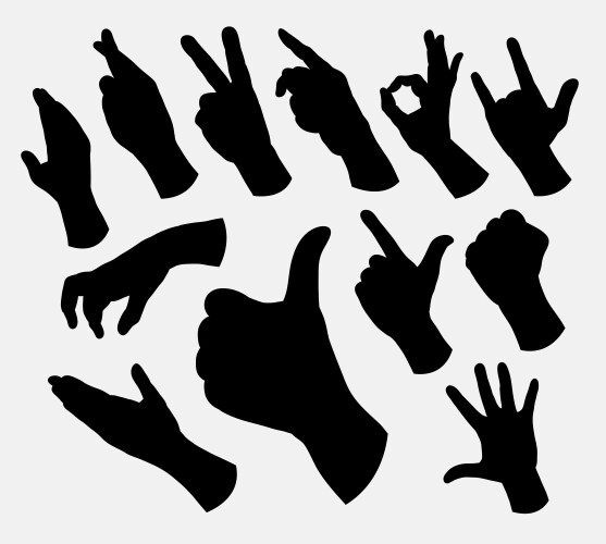 Hand Gesture Silhouette Vector Images (over 18,000)