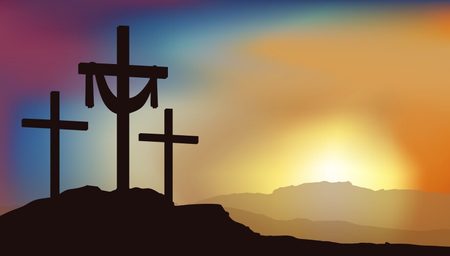 Three Crosses on Hill Vector Images (over 120)