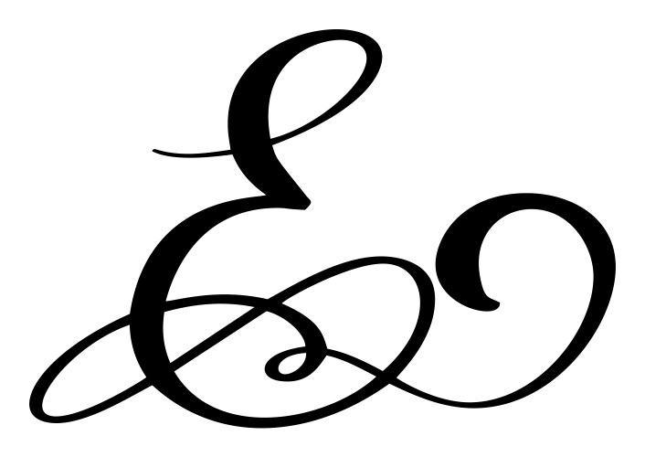 Hand drawn calligraphy letter e script Royalty Free Vector
