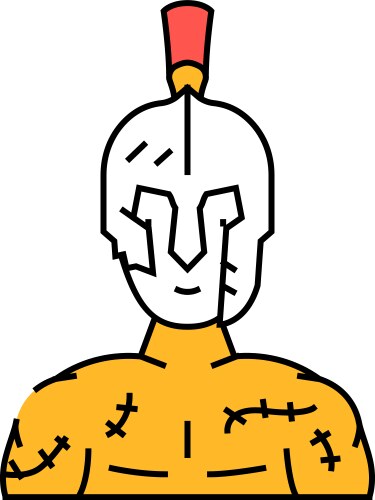 Gladiator battle spartan roman icon doodle Vector Image