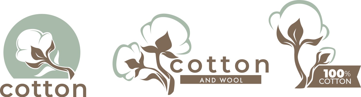 Organic cotton logos collection Royalty Free Vector Image