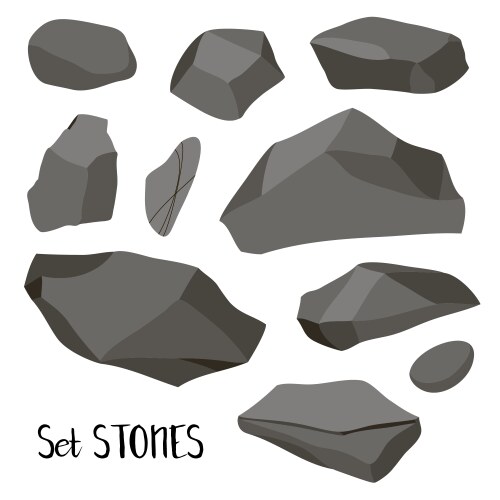 Stones cartoon rock mountains flagstone rocky Vector Image