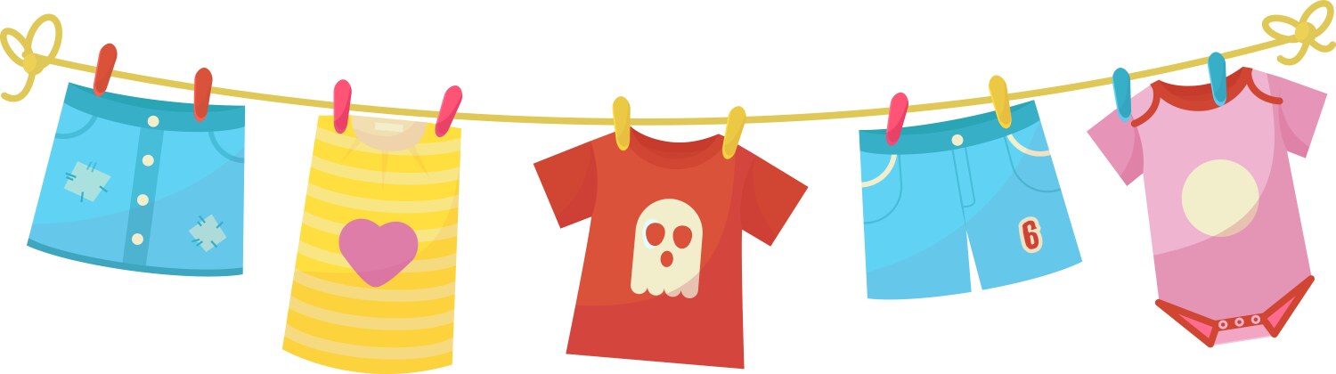 Laundry for children after washing cute small Vector Image