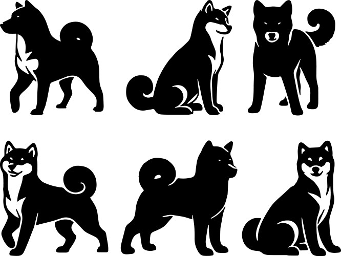 Werewolf silhouette set Royalty Free Vector Image