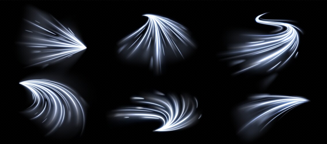 White speed lines light in motion glowing Vector Image