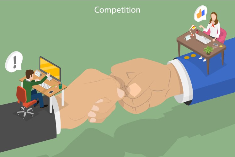 3d conceptual of competitor Royalty Free Vector Image