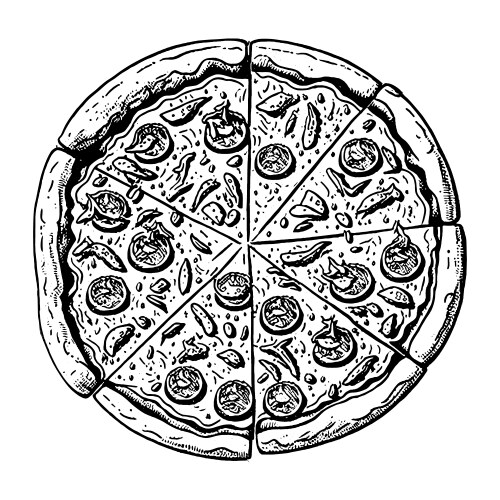Clip Art Pizza Black And White