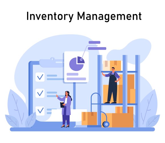 Inventory management concept flat Royalty Free Vector Image