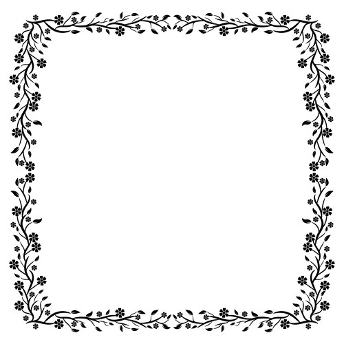 Modern simple floral border template Royalty Free Vector