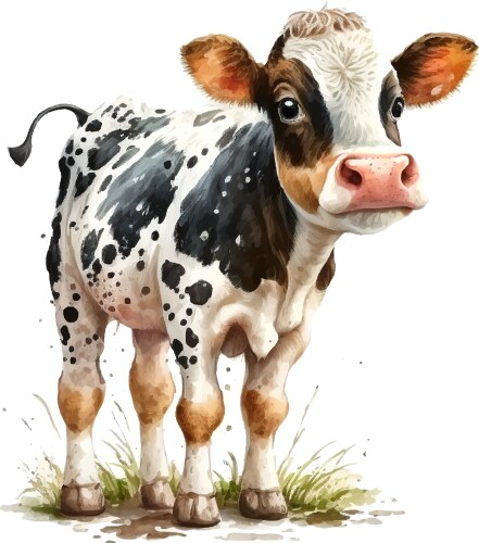 Watercolor Cow Portrait Royalty Free Vector Image