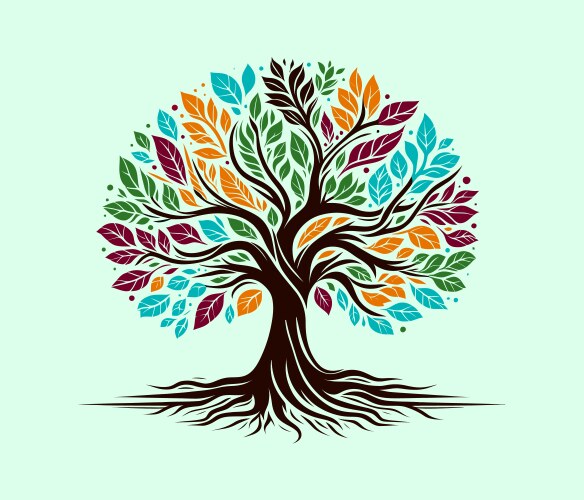Colorful tree Royalty Free Vector Image - VectorStock
