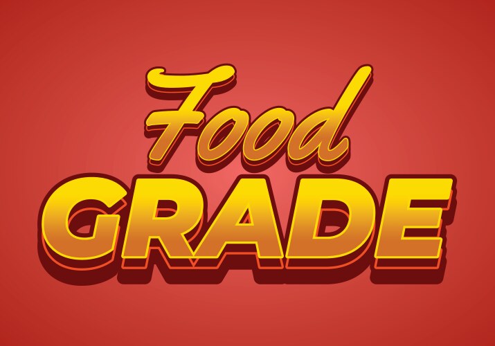 Food grade text effect in 3d style with good Vector Image