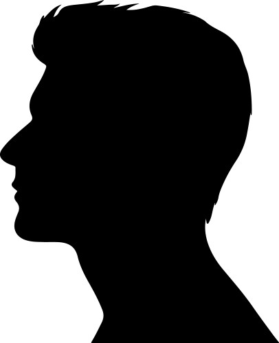 Male head silhouette white background Royalty Free Vector