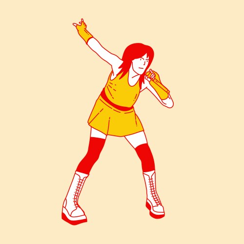 Simple cartoon of a singer 6 Royalty Free Vector Image