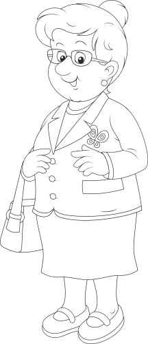 Grandmother old woman smiling cartoon Royalty Free Vector