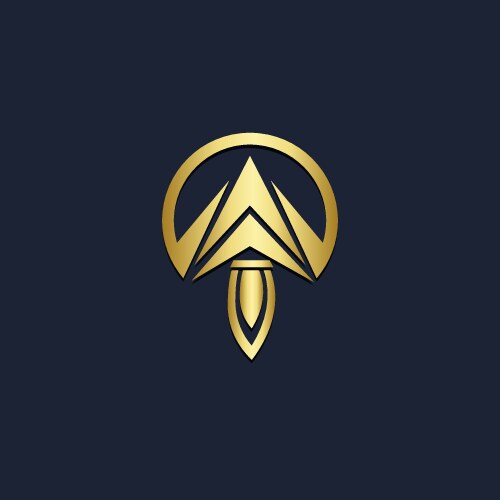 Gold shape triangle company logo Royalty Free Vector Image