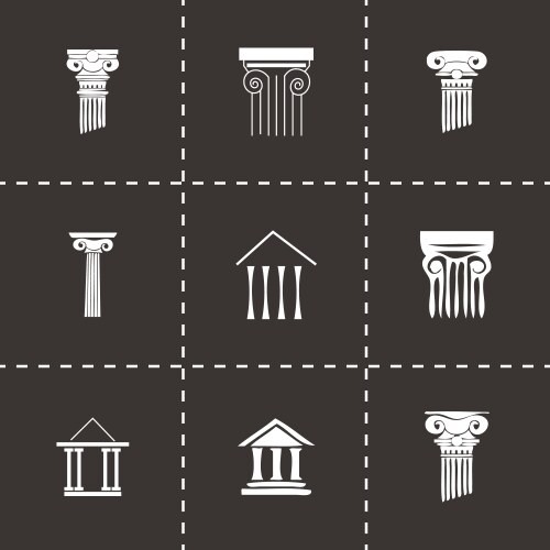 Column icon set Royalty Free Vector Image - VectorStock