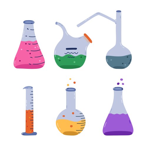 Cute cartoon laboratory beaker with spout Vector Image