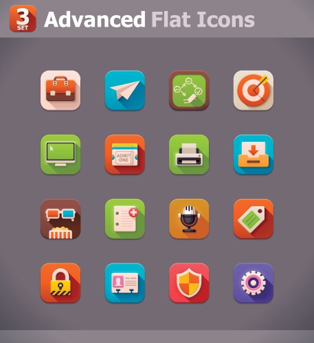 Flat icon-set 11 Royalty Free Vector Image - VectorStock