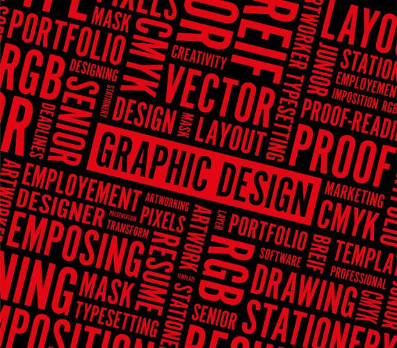 Graphic design word background Royalty Free Vector Image