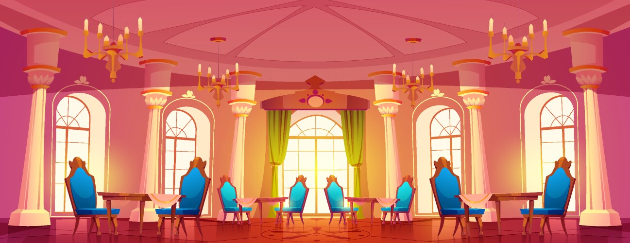 Cartoon castle hall ballroom for dancing Vector Image