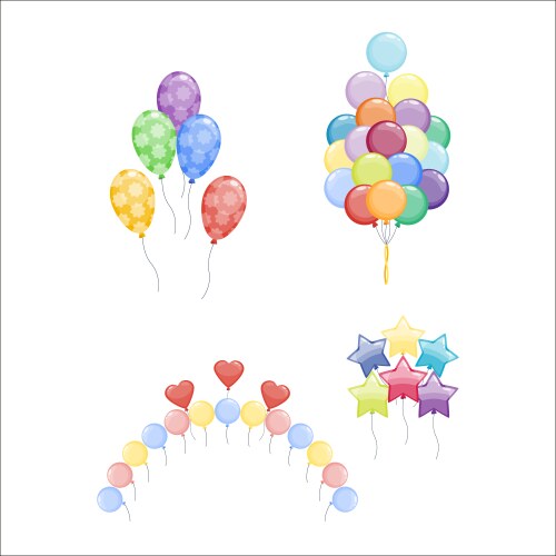 Balloon animals cartoon set Royalty Free Vector Image