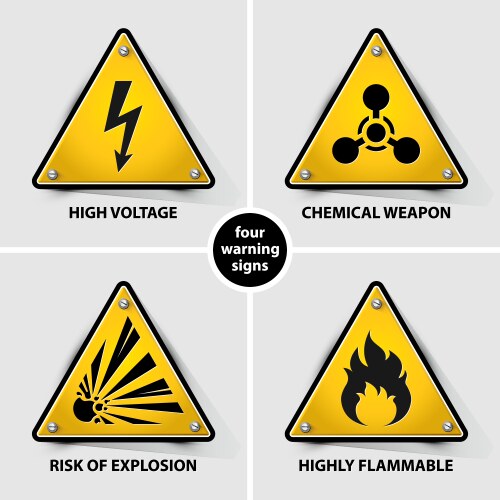 Set of chemical weapon symbols Royalty Free Vector Image